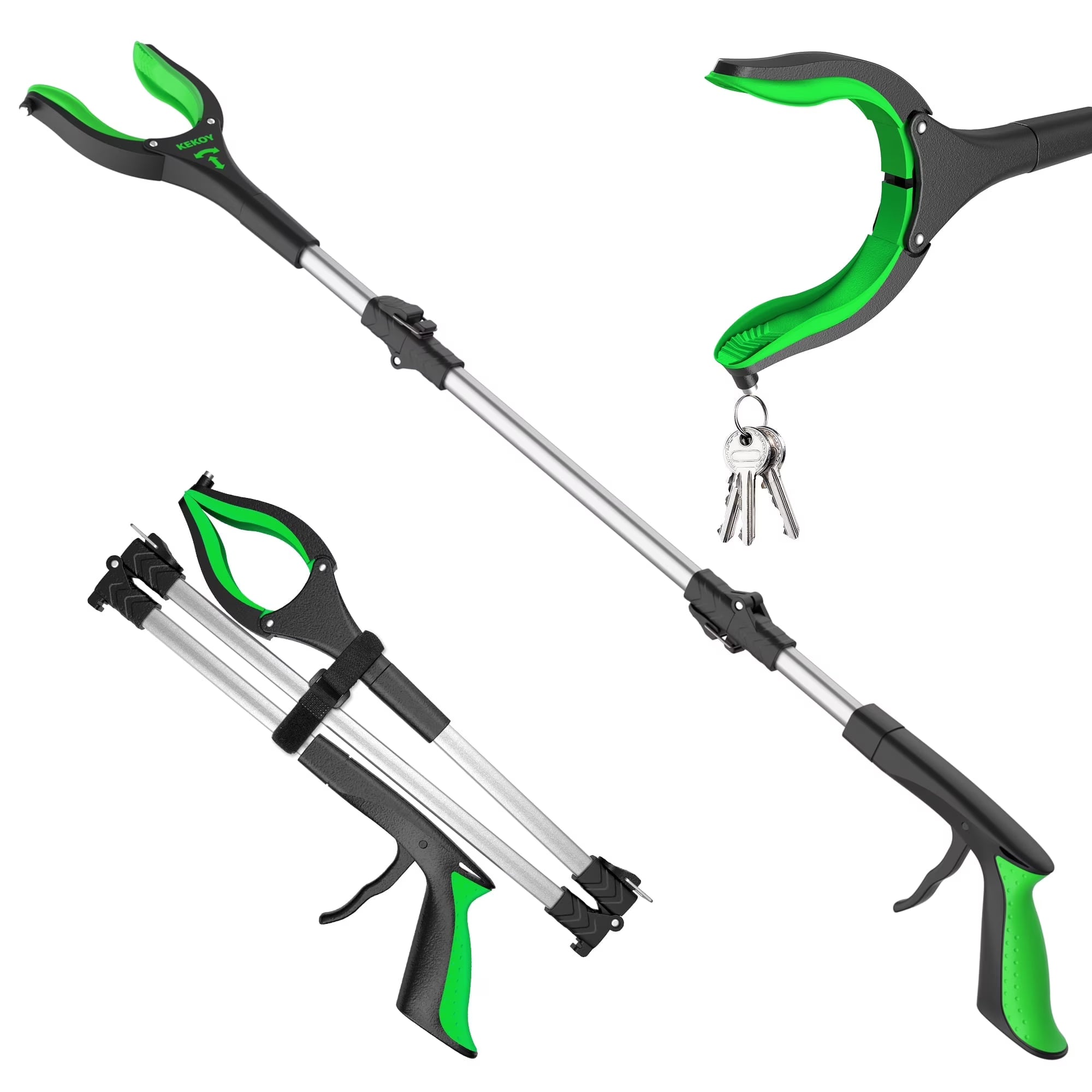 36" Extra Long Grabber Reacher, Kekoy Foldable Grabbers for Elderly Gr ...